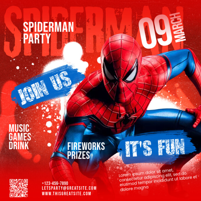 Copy of Spiderman Party ads | PosterMyWall