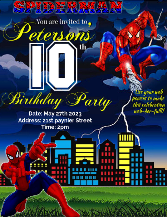 Spiderman template design | PosterMyWall