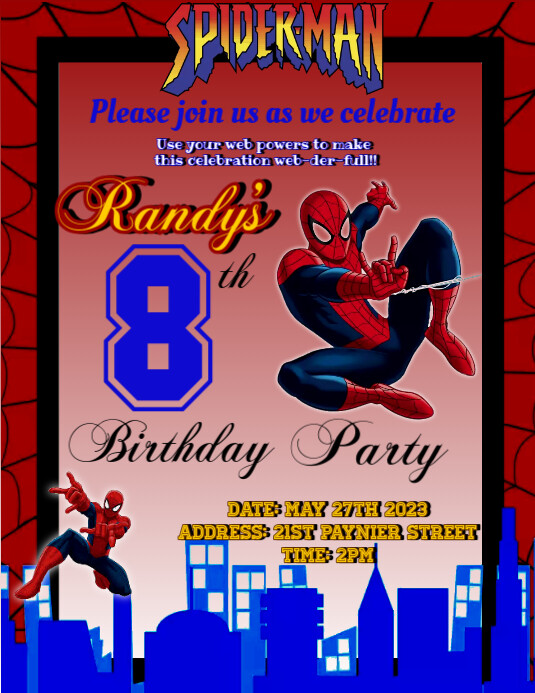 Spiderman template design | PosterMyWall