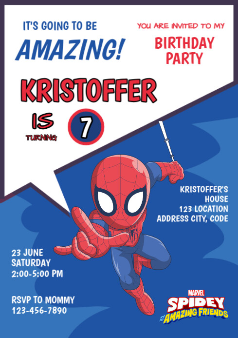 Spidey Amazing Birthday Invitation Template | PosterMyWall