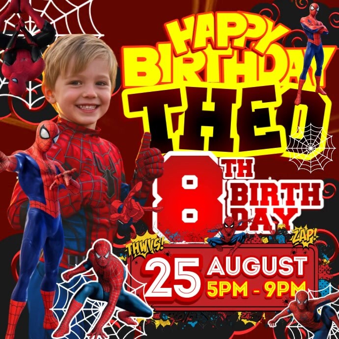 SPIDEY BIRTHDAY BLAST Template | PosterMyWall