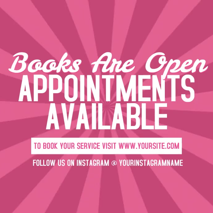 Spin Pink Appointments Available video Flyer Template | PosterMyWall