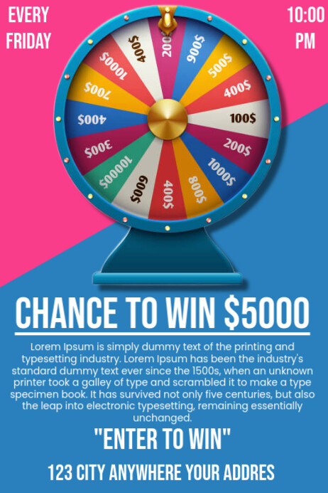 Plantilla de Spin to win template | PosterMyWall