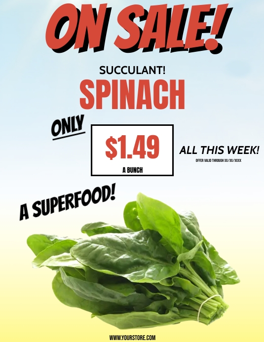 SPINACH SALE Templat | PosterMyWall