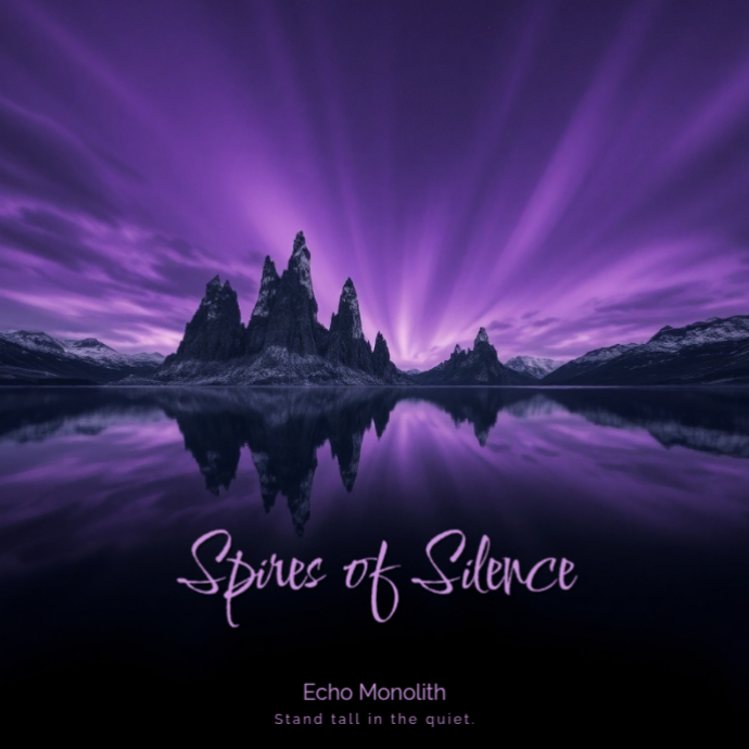Spires of Silence album cover template chrome spires mirror lake storm ...