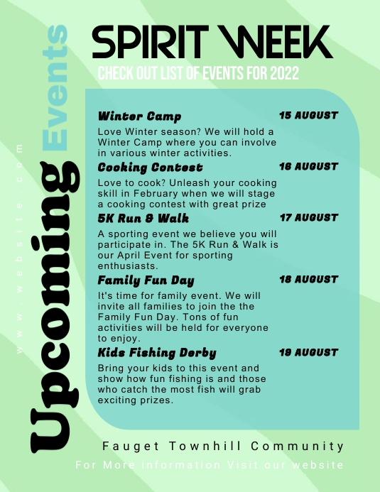 spirit week, school spirit week Template | PosterMyWall