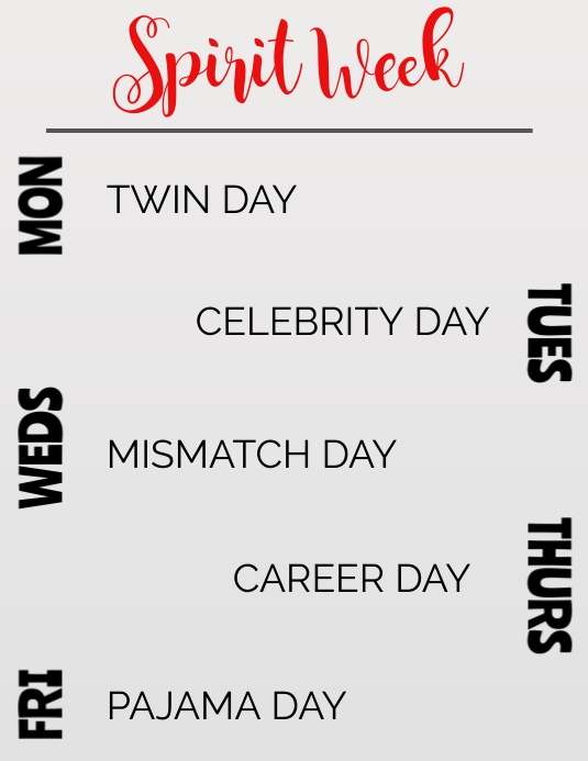 Spirit Week Template | PosterMyWall