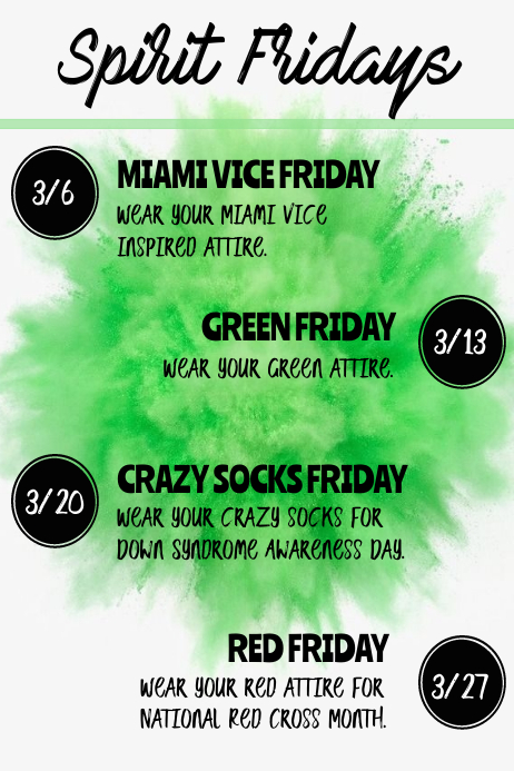 Spirit Week Template | PosterMyWall