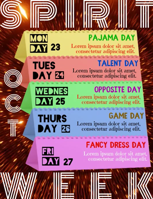SPIRIT WEEK Template | PosterMyWall