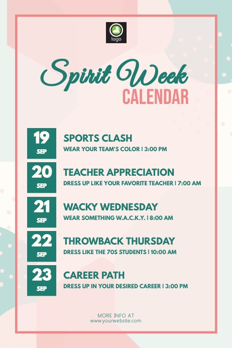 Copy of Spirit Week Events | PosterMyWall