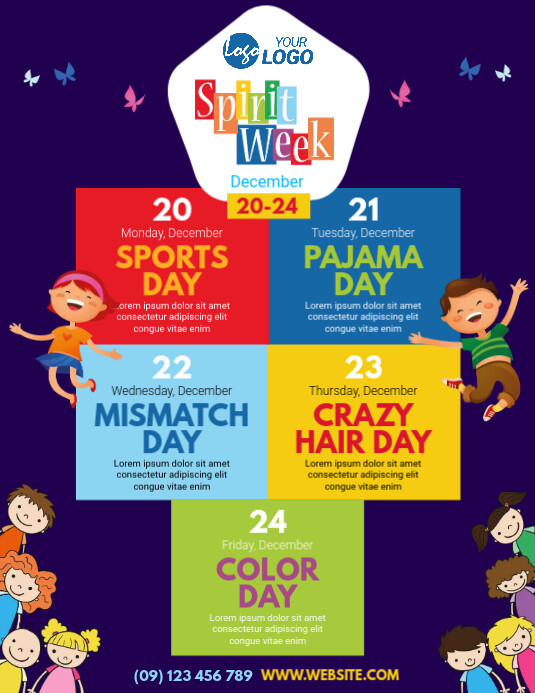 Spirit Week Flyer Template | PosterMyWall