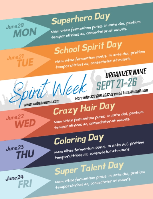 Spirit Week Flyer Template | PosterMyWall