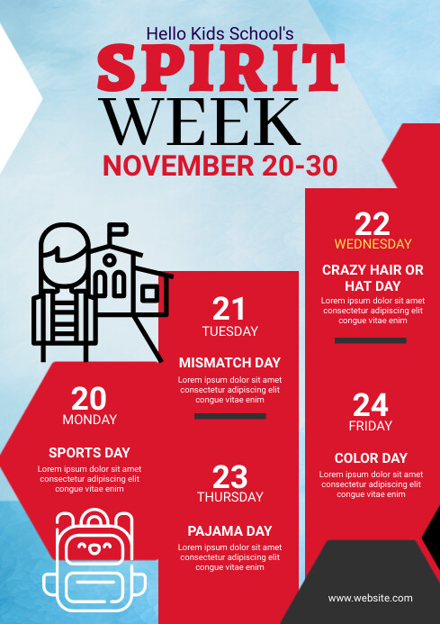 Spirit Week Flyer Template | PosterMyWall