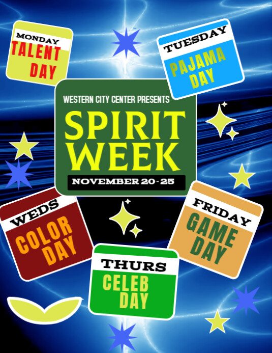 Spirit week flyer template design | PosterMyWall