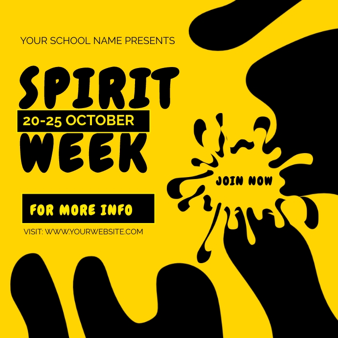 SPIRIT WEEK INSTAGRAM AD ONLINE EDITABLE TEMP Template | PosterMyWall