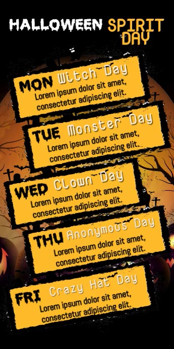 Spirit week schedule Template | PosterMyWall