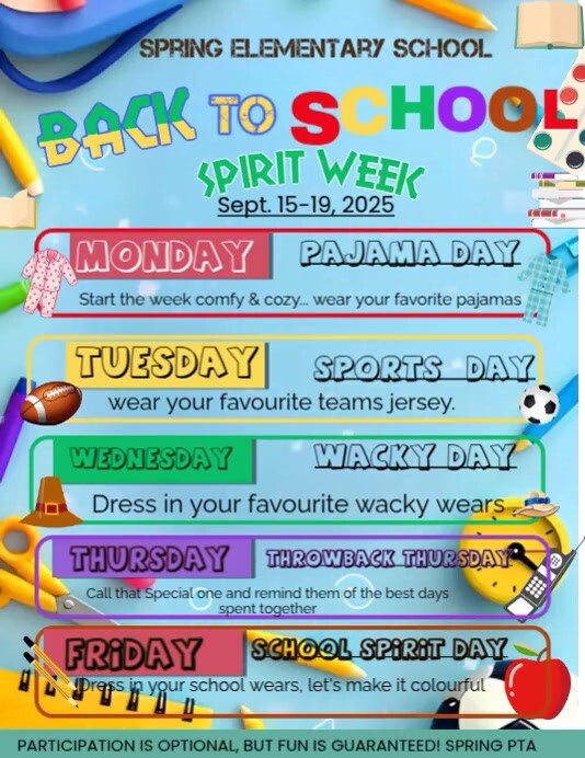 Spirit week video flyer Template | PosterMyWall
