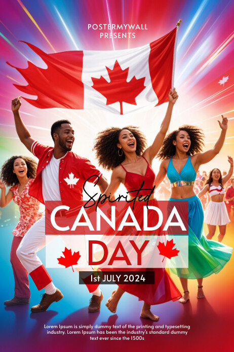 Spirited Canada Day promotional poster Template | PosterMyWall