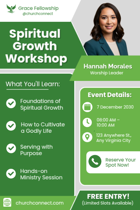 Plantilla de Spiritual Growth Workshop Flyer | PosterMyWall