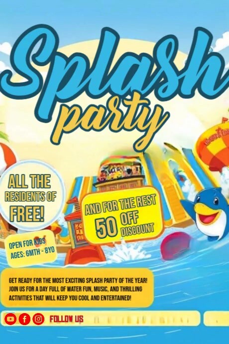 Copy of Splash Night Party Video | PosterMyWall