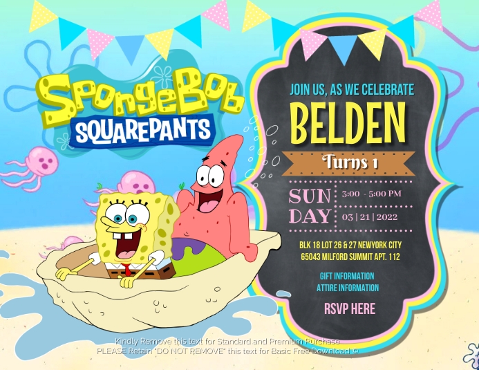 Spongebob Template | PosterMyWall
