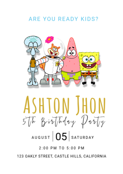 Spongebob Template | PosterMyWall