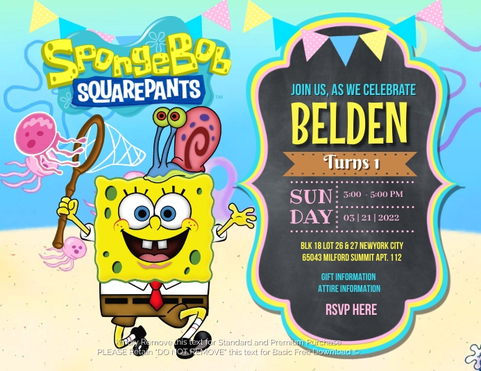 Spongebob Template | PosterMyWall