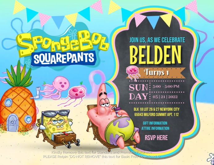 Spongebob Template | PosterMyWall