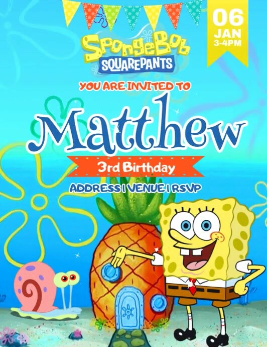 Spongebob Template | PosterMyWall