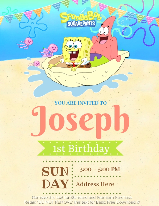Spongebob Template | PosterMyWall