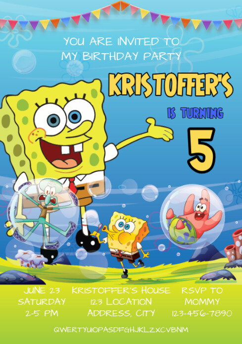 Spongebob Sea Birthday Invitation Template | PosterMyWall