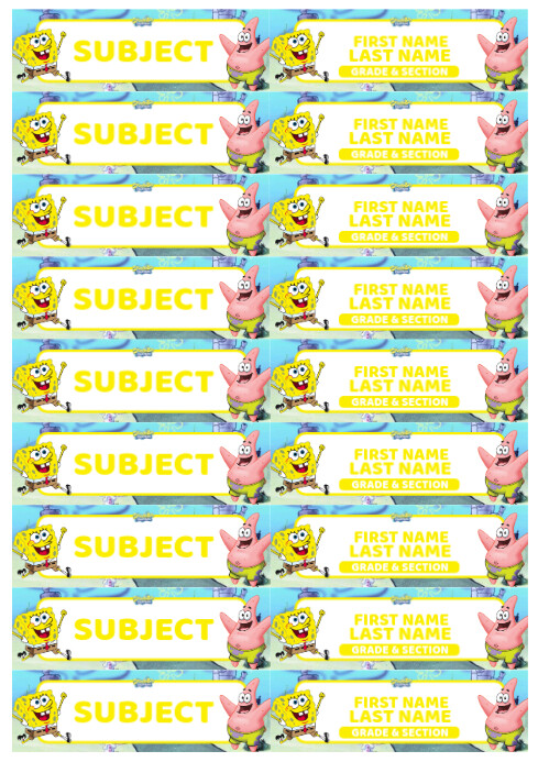 Copy of Spongebob Squarepants Name Tags | PosterMyWall