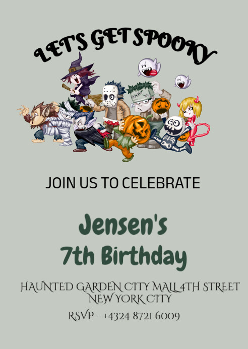 Spooky birthday invitation template | PosterMyWall