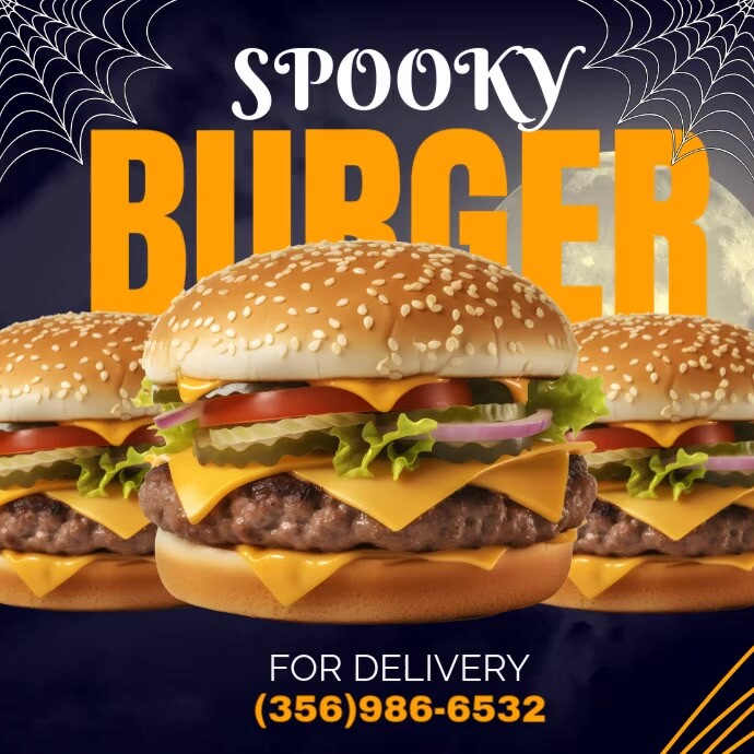 Spooky Burger Menu เทมเพลต | PosterMyWall