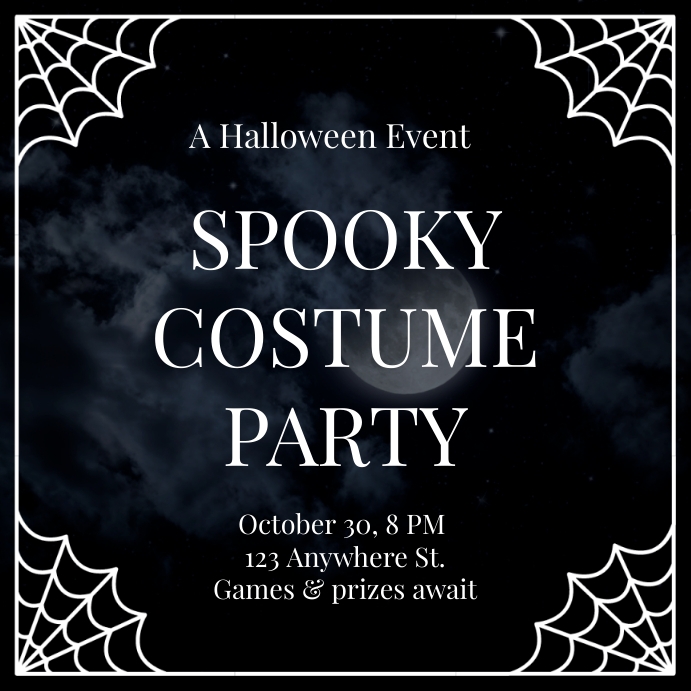 Spooky costume party Instagram post. Template | PosterMyWall