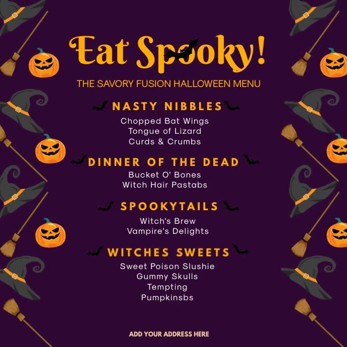 spooky Halloween animated menu Template | PosterMyWall