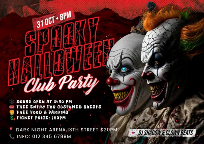 Plantilla de Spooky Halloween Club Party | PosterMyWall