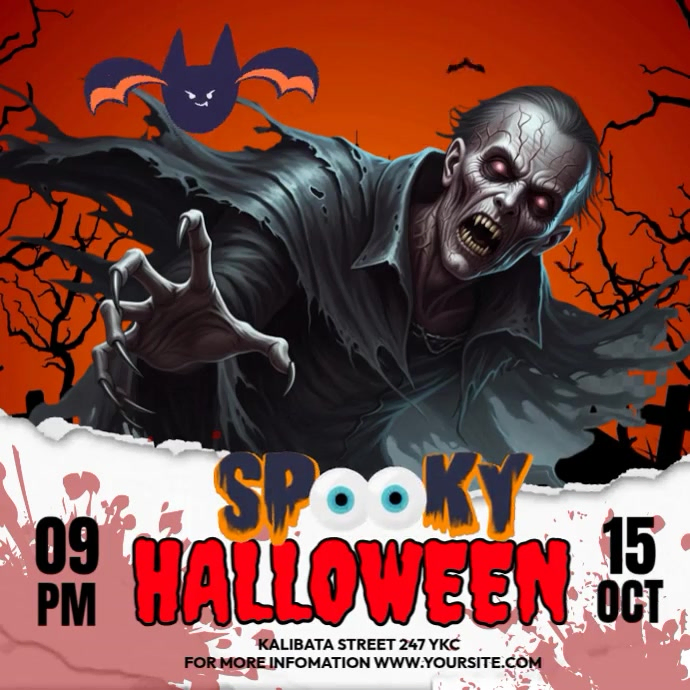 Modello Spooky Halloween Flyer | PosterMyWall