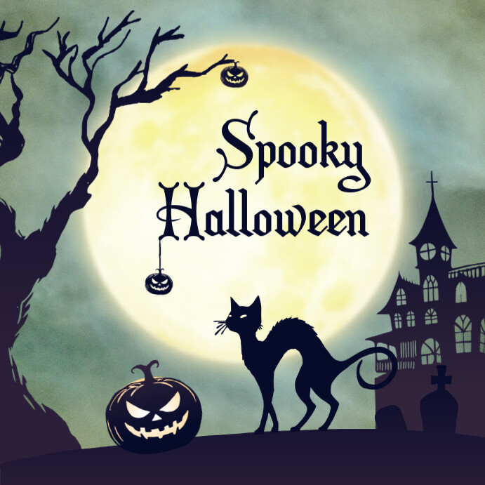 Spooky halloween greetings card Template | PosterMyWall