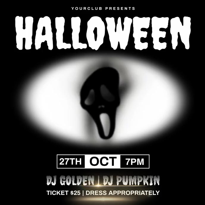 Plantilla de Diseño de Anuncio de Fiesta de Halloween Espeluznante ...