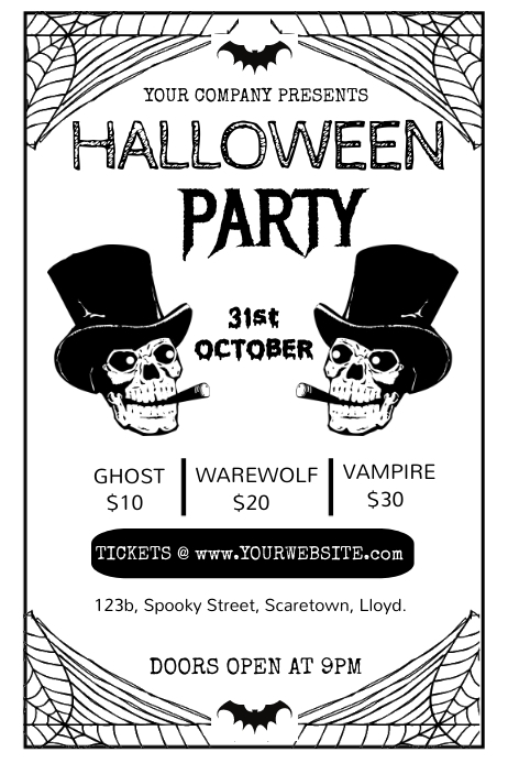 spooky halloween party flyer template | PosterMyWall