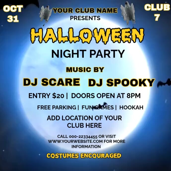 Spooky Halloween party invitation template | PosterMyWall