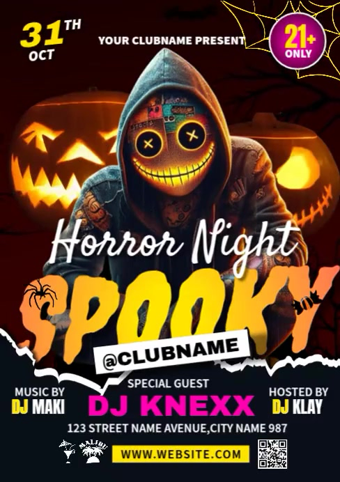 Spooky Horror Night Party Template | PosterMyWall