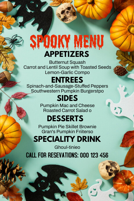 Plantilla de spooky menu | PosterMyWall