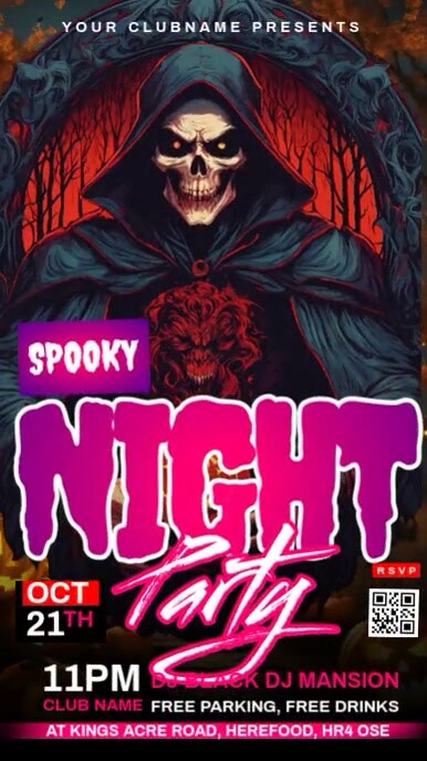 Spooky Night Party Template | PosterMyWall