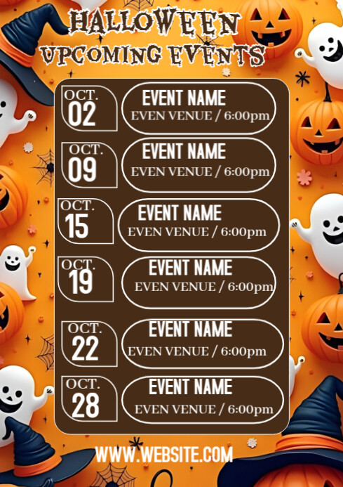 Spooky October Halloween event flyer Template | PosterMyWall