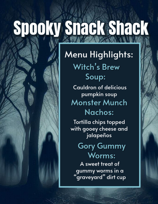 Plantilla de Spooky Snack Shack | PosterMyWall