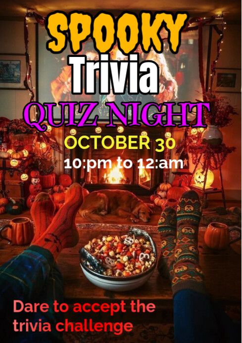 Spooky Trivia Halloween A2 Template | PosterMyWall