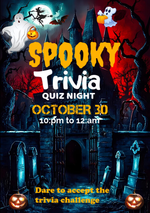 Copy of Spooky Trivia Quiz Night A2 | PosterMyWall