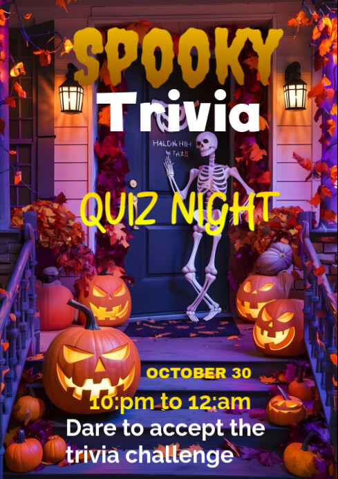 Copy of Spooky Trivia Quiz Night A2 | PosterMyWall